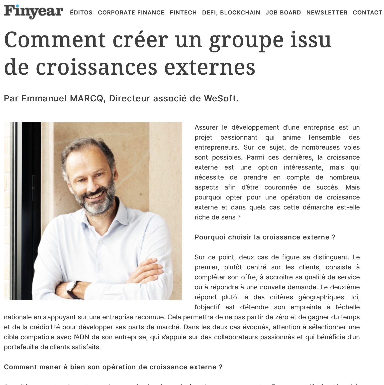 Tribune d'Emmanuel Marcq - WeSoft Tribune d'Emmanuel Marcq - WeSoft
